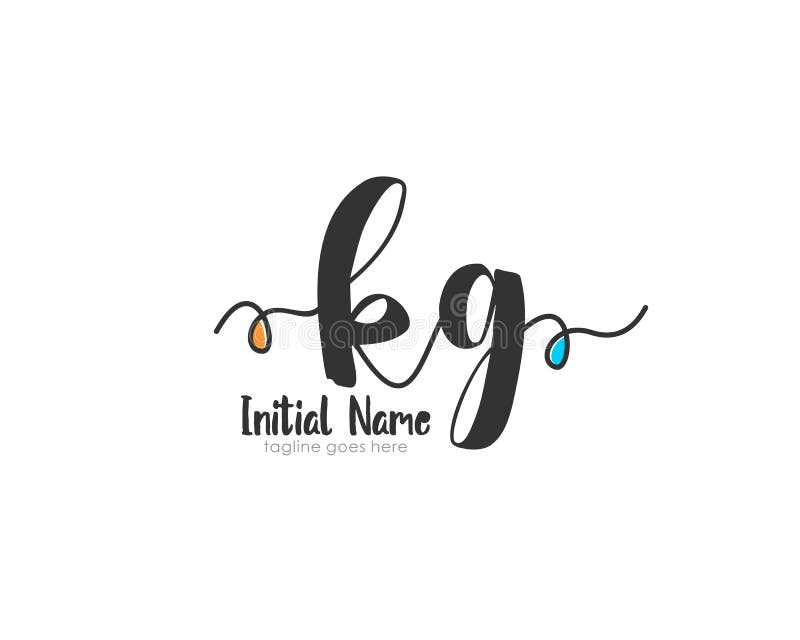KG Signature Initial Logo Template Vector. Initial Signature Logo ...
