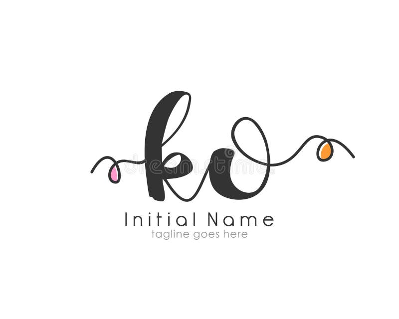 Letter KO Signature Logo Template Vector Stock Vector - Illustration of ...