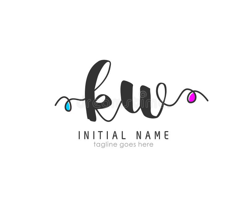 KW Signature Initial Logo Template Vector. Initial Signature Logo ...