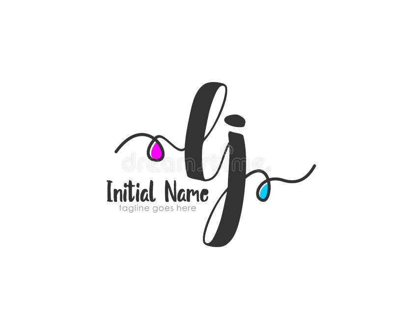 LJ Signature Initial Logo Template Vector. Initial Signature Logo ...