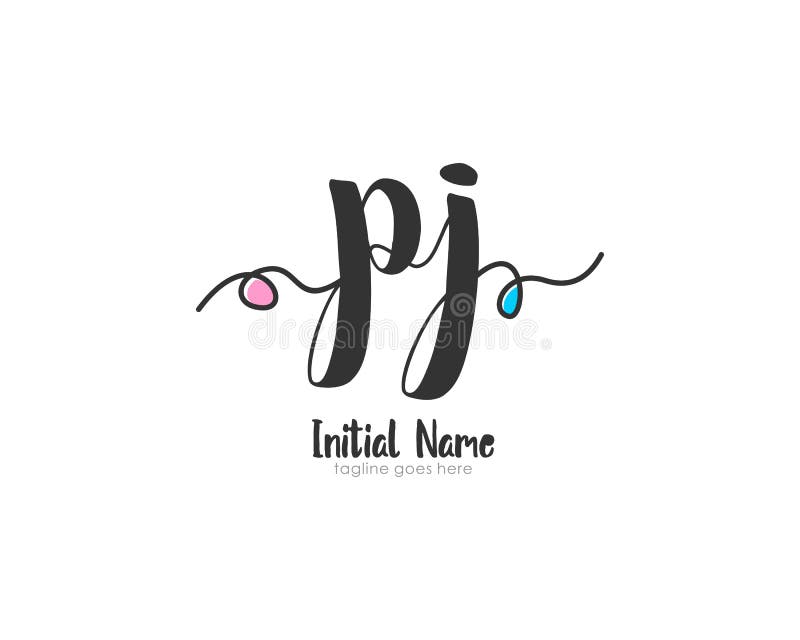 PJ Signature Initial Logo Template Vector. Initial Signature Logo ...