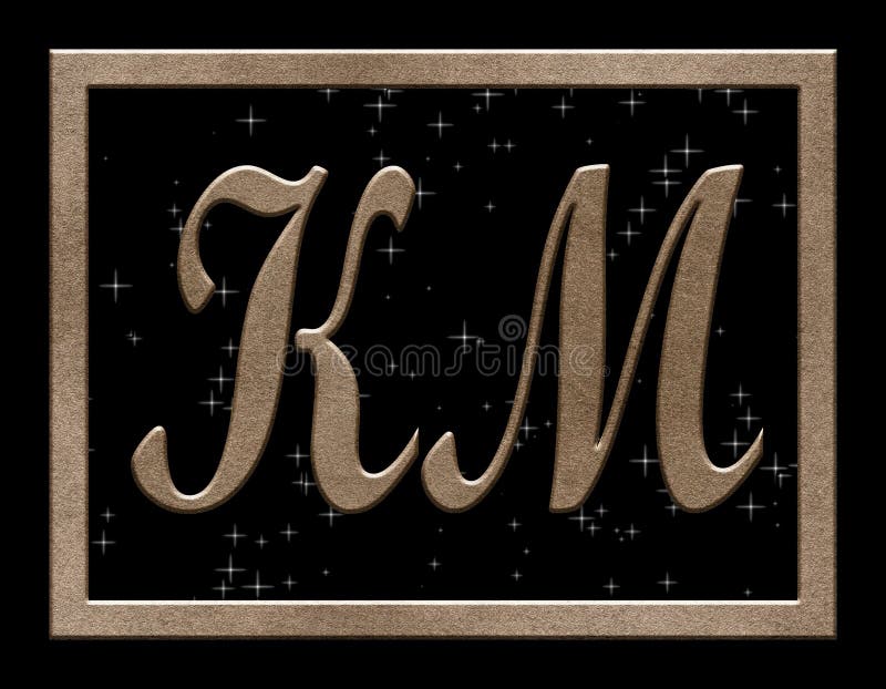 Signature KM , crystal stock illustration. Illustration of alphabet ...