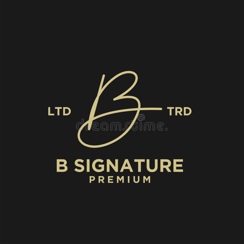 Signature Letter B Hand Write Logo Design Stock Illustration ...
