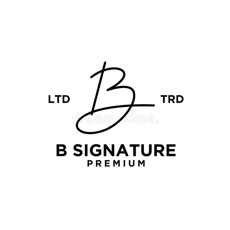 Signature Letter B Hand Write Logo Design Stock Illustration ...