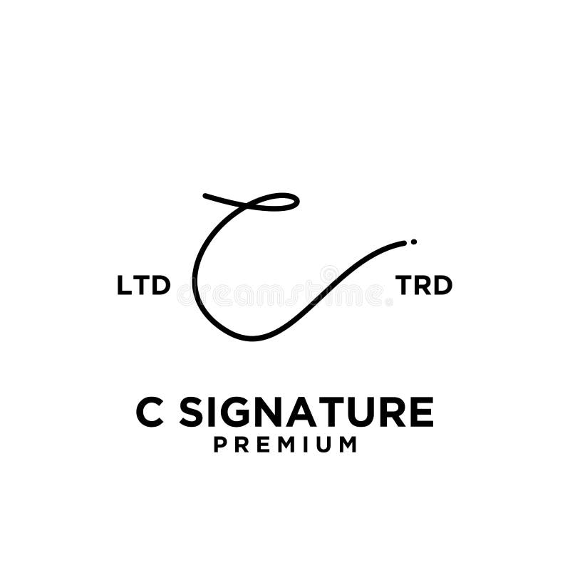 Signature Letter C Hand Write Logo Design Stock Illustration ...