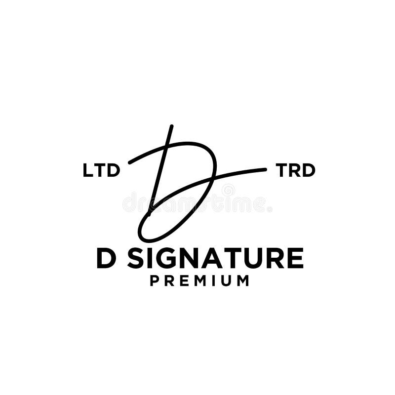 Signature Letter D Hand Write Logo Design Stock Illustration ...