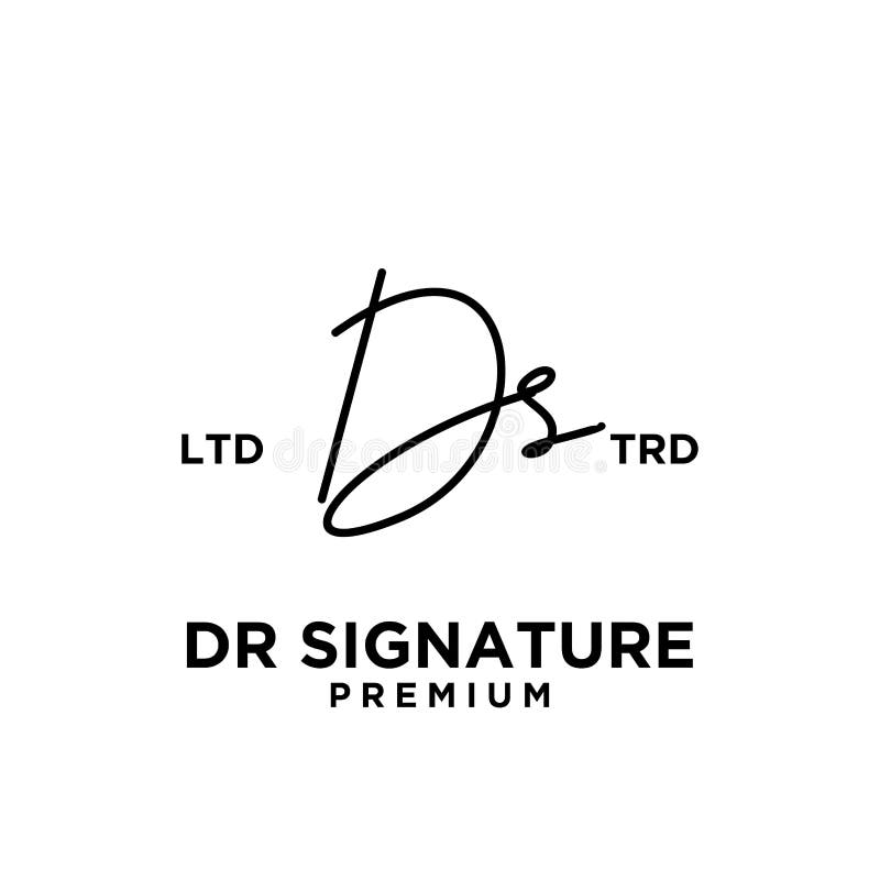 Signature Letter Dr Hand Write Logo Design Stock Illustration ...