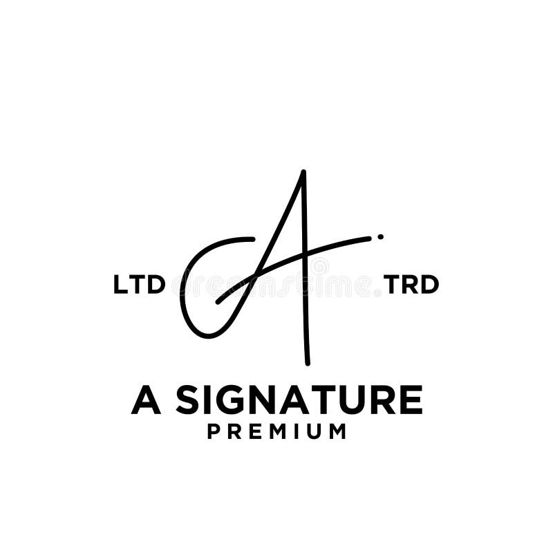 Signature Letter a Hand Write Logo Design Stock Illustration ...