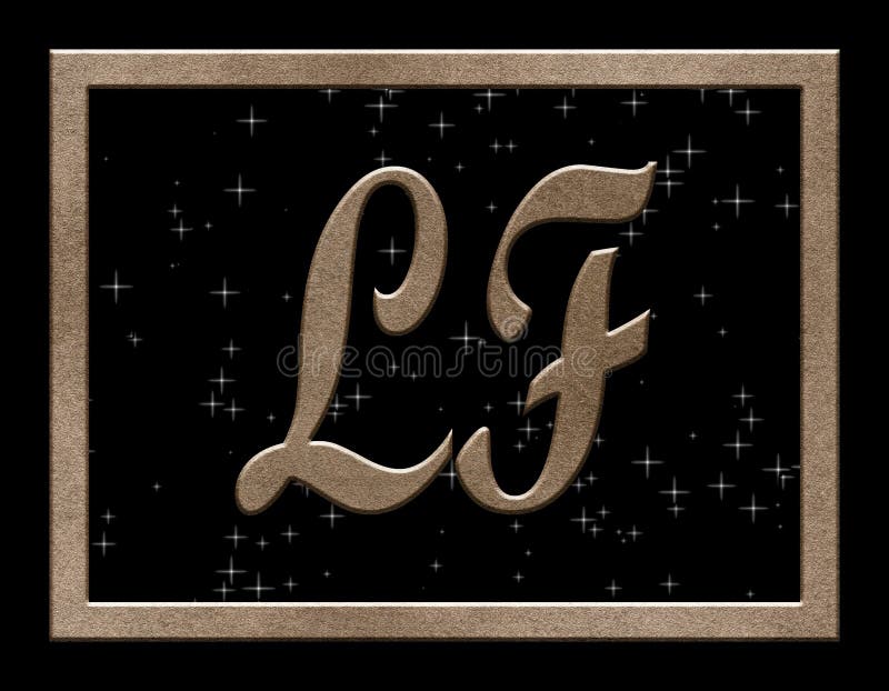 Signature LF , crystal stock illustration. Illustration of signature ...