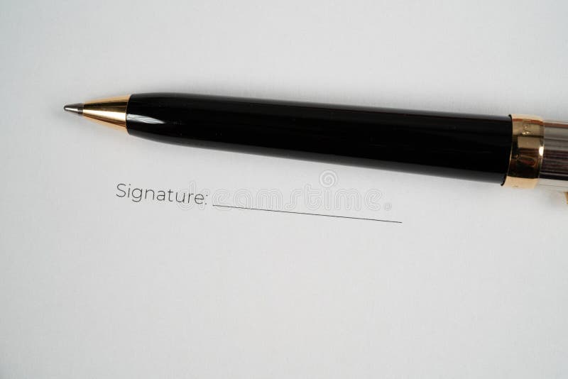 Signature line with pen stock photo. Image of lawyer - 157519800