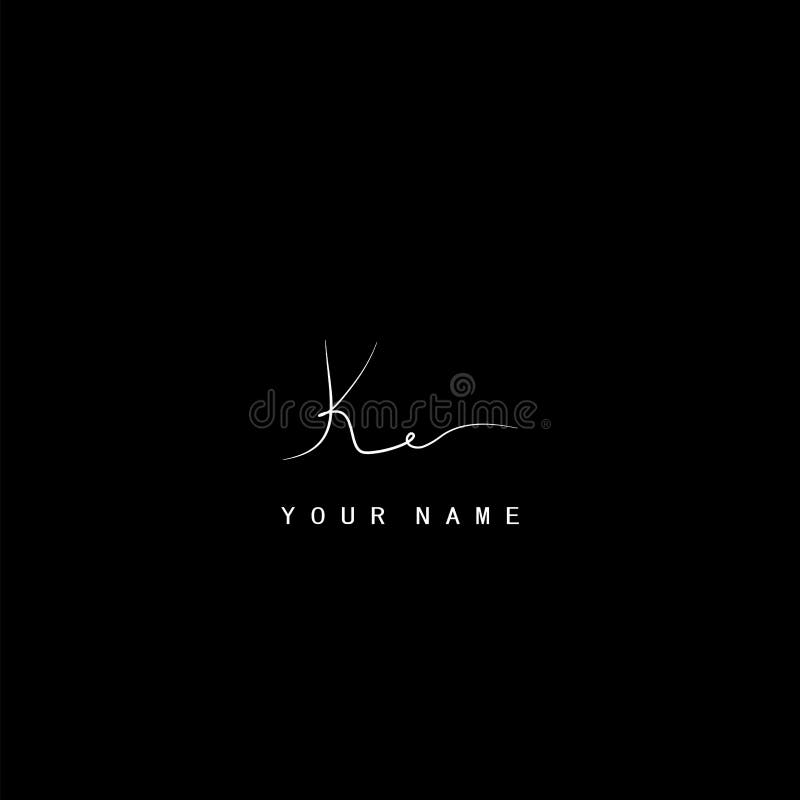 Signature Logo K and E, KE Initial Letter. Handwriting Calligraphic ...