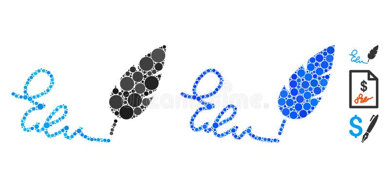 Signature Mosaic Icon of Round Dots Stock Vector - Illustration of ...