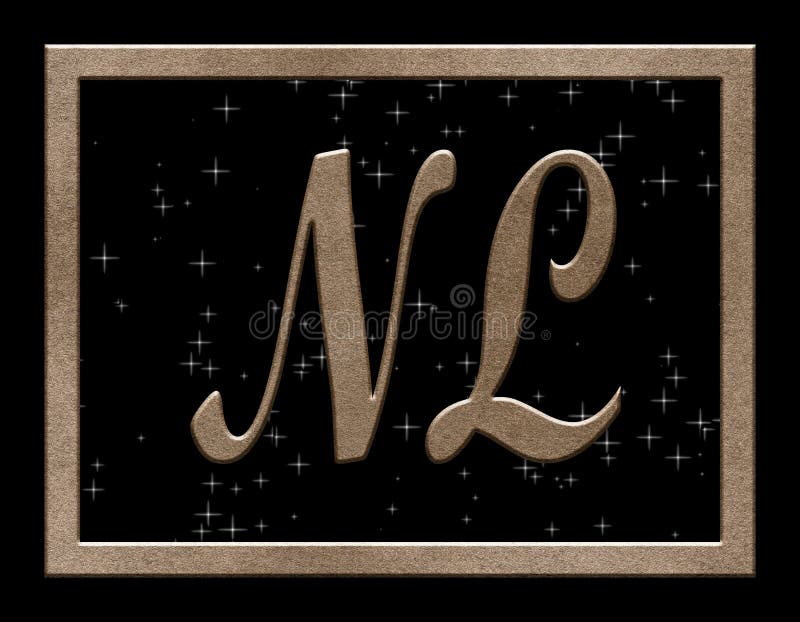 Signature NL , crystal stock illustration. Illustration of alphabet ...