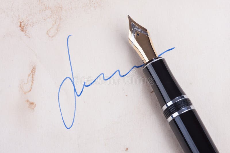 Signature on old paper stock photo. Image of marriage - 49465530