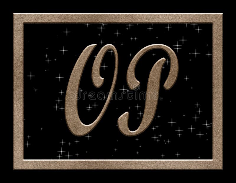 Signature OP , crystal stock illustration. Illustration of font - 242338368