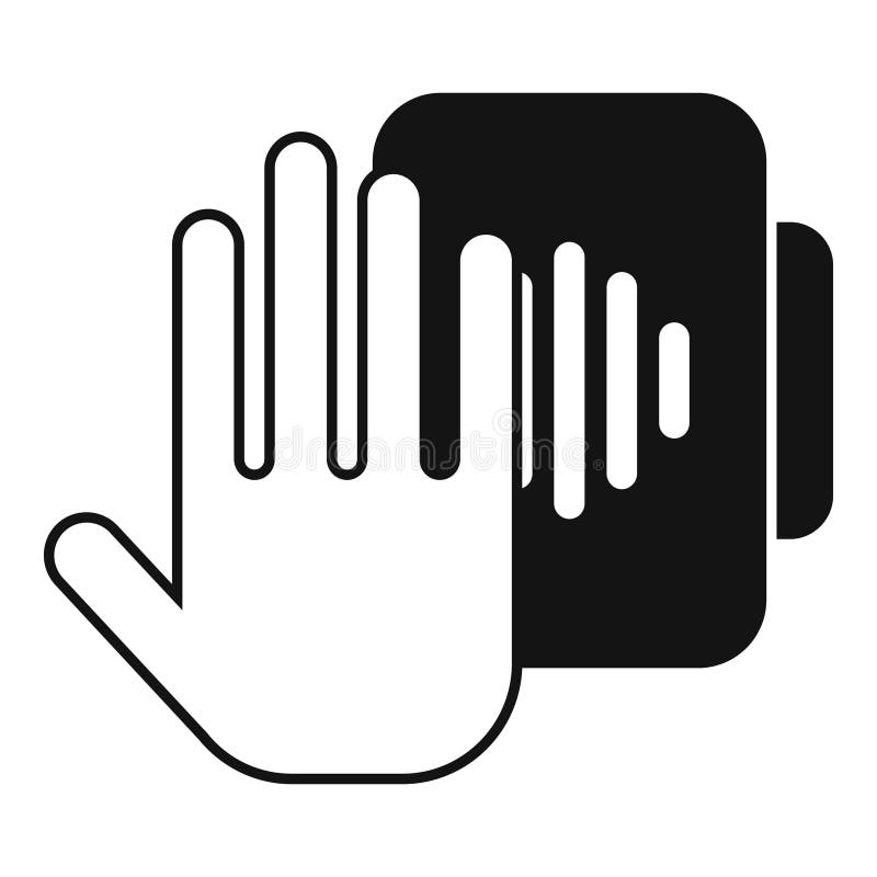 Signature Palm Scanning Icon Simple Vector. Identity Voice Stock ...