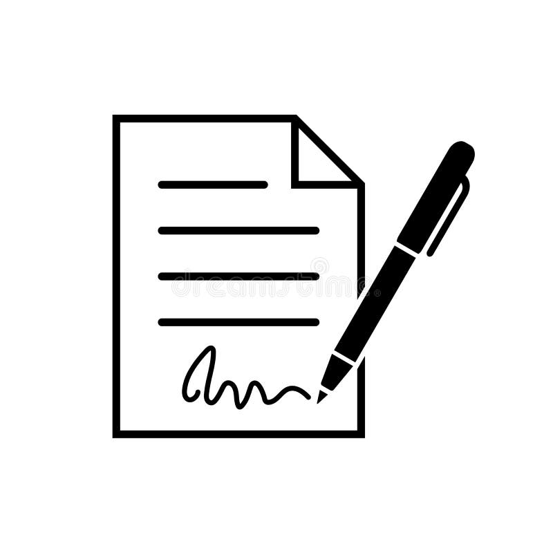 Signature Paper icon, logo stock vector. Illustration of design - 211071031