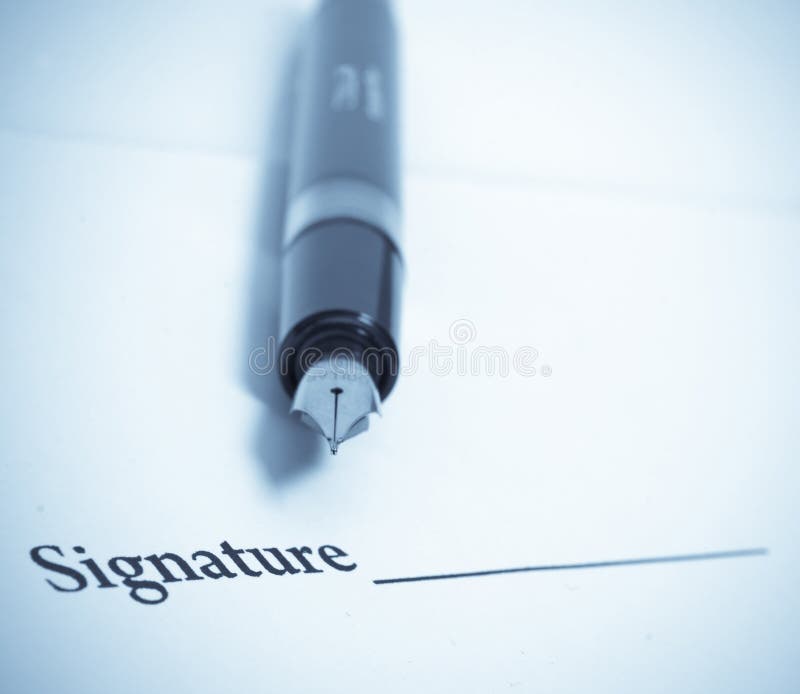 Signature and pen stock image. Image of form, filling - 12792669