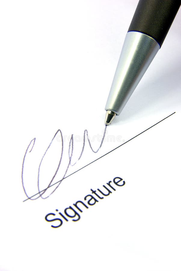 Signature and pen 2 stock image. Image of autograph, corporation - 7192305
