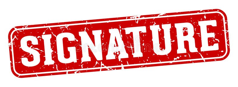 Signature Rectangular Sign. Signature Stamp Stock Vector - Illustration ...