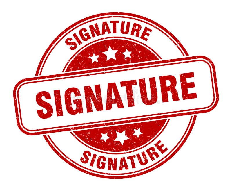 Signature Stamp. Signature Round Ribbon Sticker. Tag Stock Vector ...