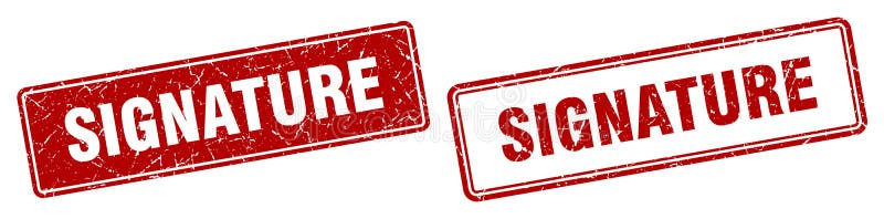 Signature Stamp Set. Signature Square Grunge Sign Stock Vector ...