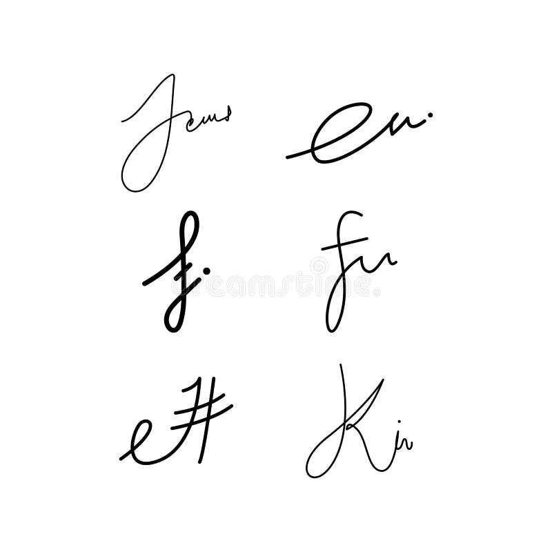 Signature Symbol with Initial Lette Stock Vector - Illustration of ...