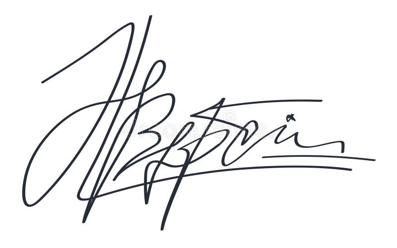 Signature Template Black Color for Document Stock Vector - Illustration ...