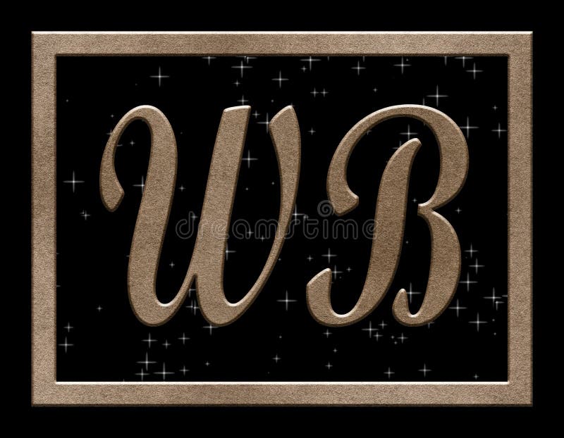 Signature WB , crystal stock illustration. Illustration of typography ...