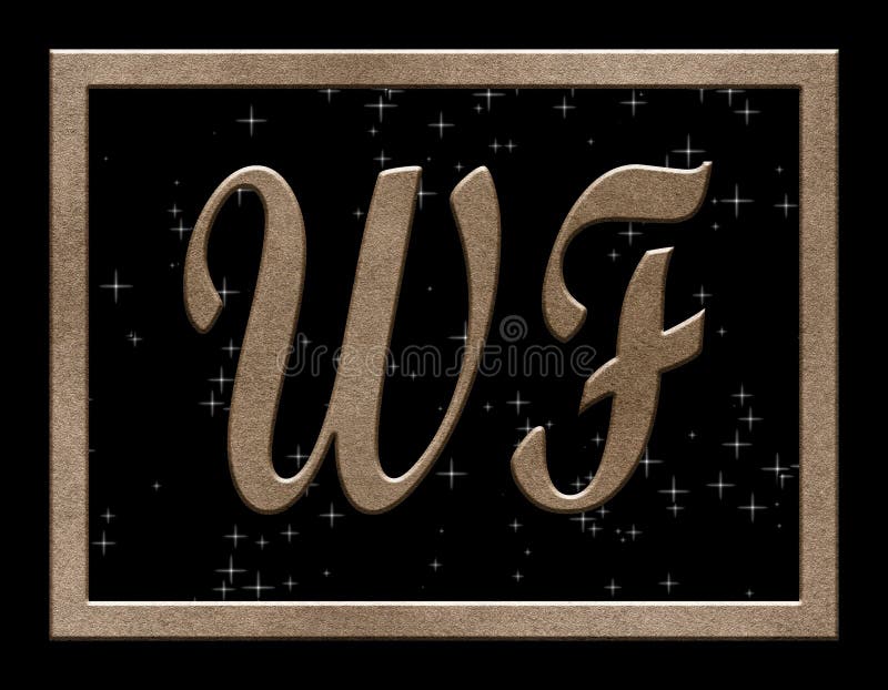 Signature WF , crystal stock illustration. Illustration of graphic ...