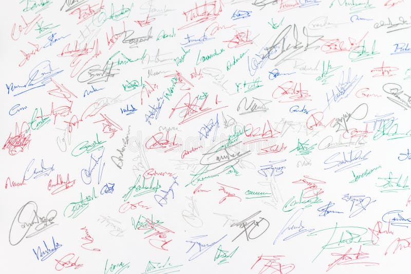 Signature on white paper stock image. Image of writing - 42157351