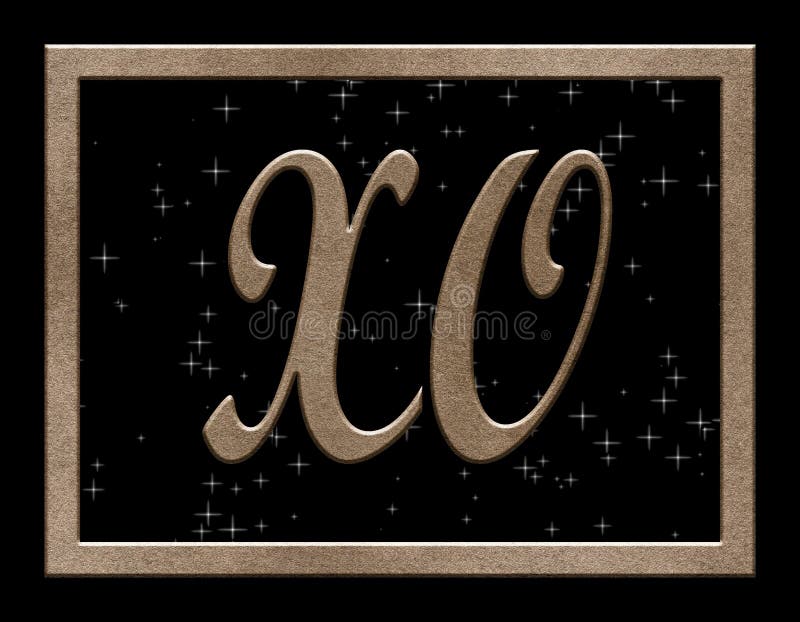 Signature XO , crystal stock illustration. Illustration of caps - 242339156