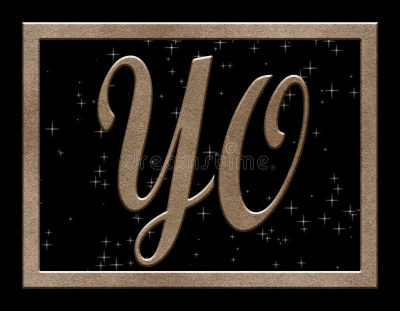 Signature YO , crystal stock illustration. Illustration of font - 242339315