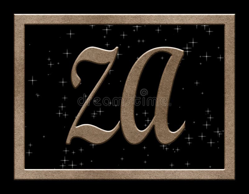 Signature ZA , crystal stock illustration. Illustration of double ...