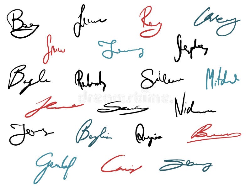 Les Signatures Manuscrites De Stylo D'autographes Pour La Livraison Et ...