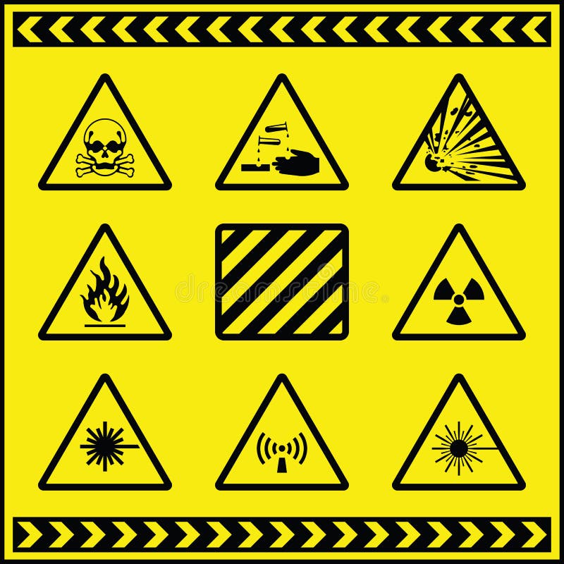 Signaux D'avertissement De Risque 5 Illustration de Vecteur ...