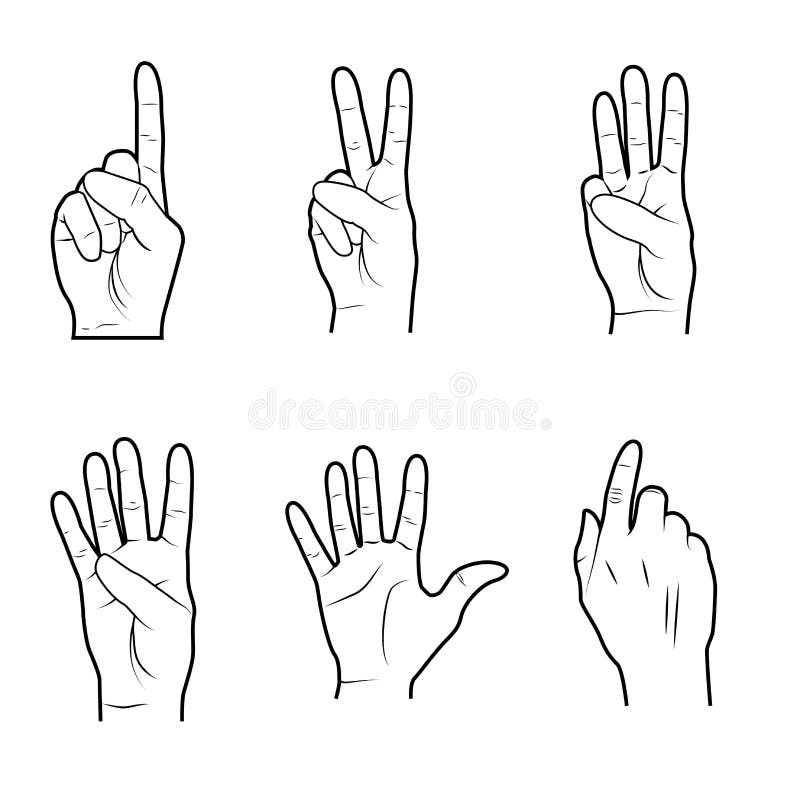 Signaux de main assortis illustration de vecteur. Illustration du mains ...