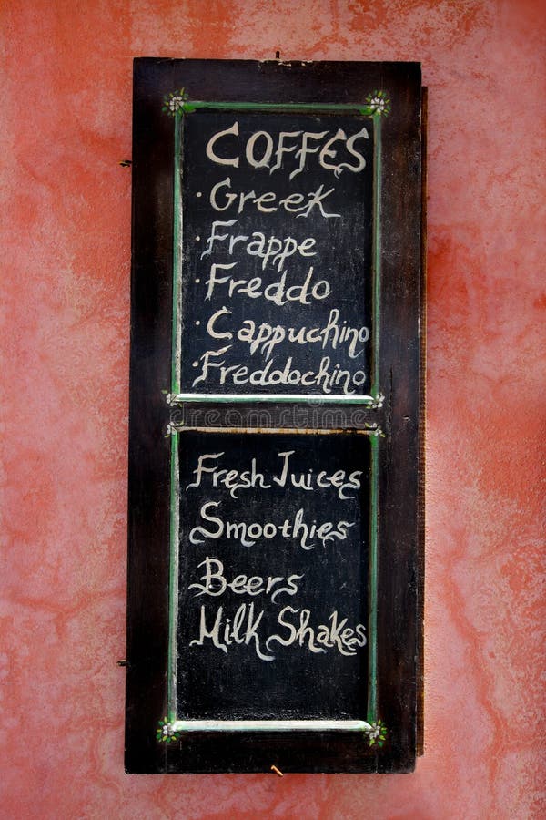 French Creperie Sign in Black and White Stock Image - Image of stand ...