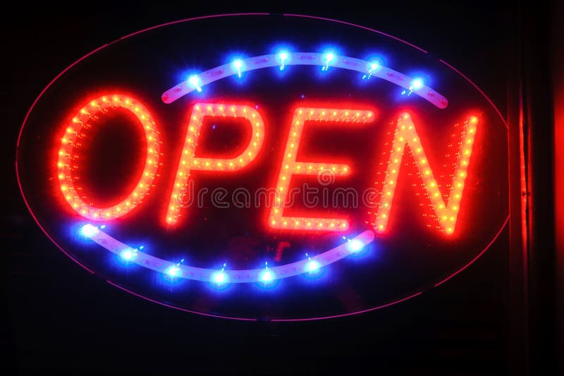 Open till late neon sign stock image. Image of dark, light - 14129205
