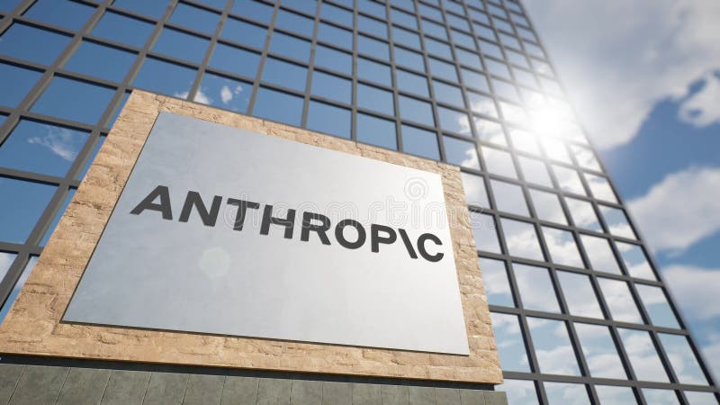 Signboard with Anthropic Logo Next To the Modern Skyscraper ...