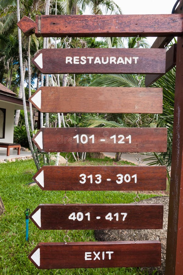 Hotel Beach Green Directional Sign Stock Photo - Image of motel ...