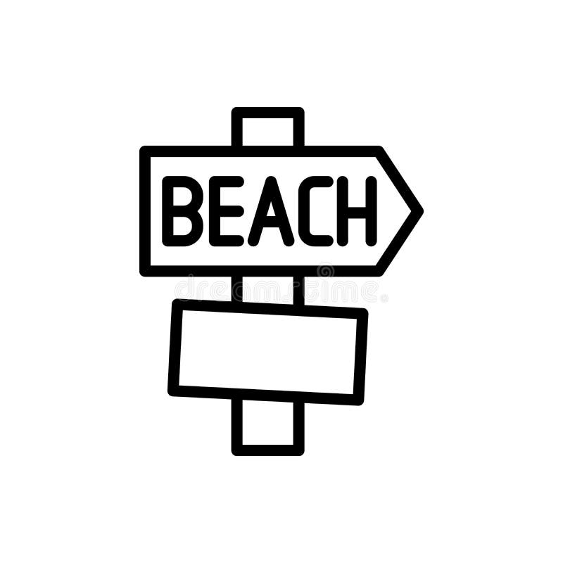Signboard on beach stock illustration. Illustration of beach - 223711570
