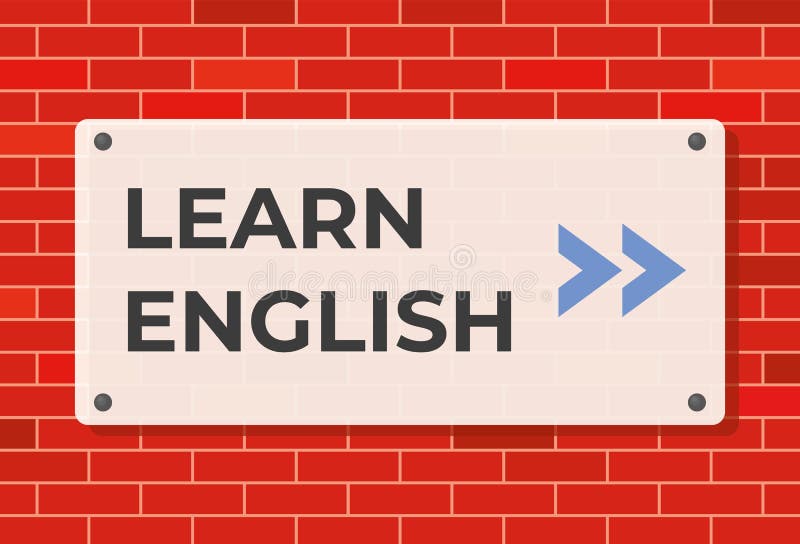 Signboard on Brick Wall with Learn English Text, Concept of Learning ...
