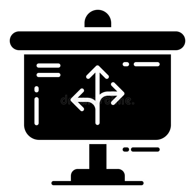 Signboard Direction Glyph Icon, Map and Location Icon Stock Vector ...