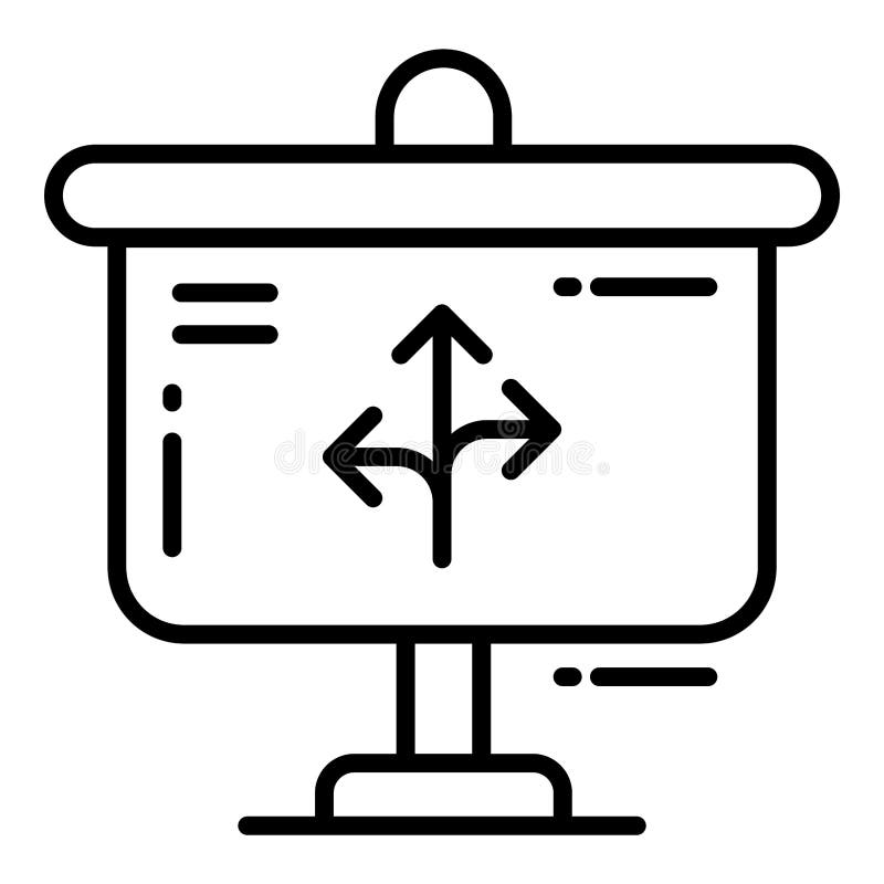 Signboard Direction Icon Related Map Location and Navigation Line Icon ...