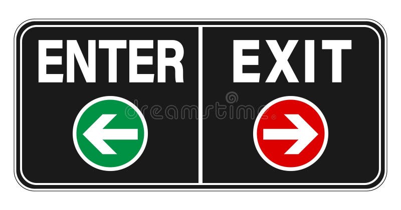 Exit only, Do Not Enter. Green and Red Information Sign with Text and ...