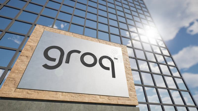 Signboard with Groq Logo Next To the Modern Skyscraper, Illustrative ...