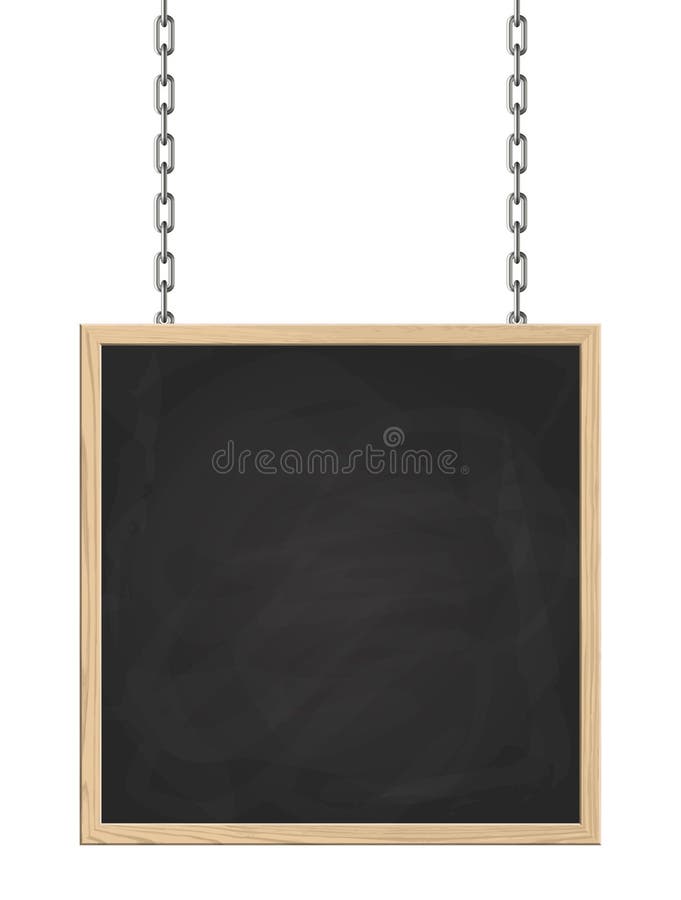 Signboard Hanging on Chains Stock Vector - Illustration of blank, hang ...