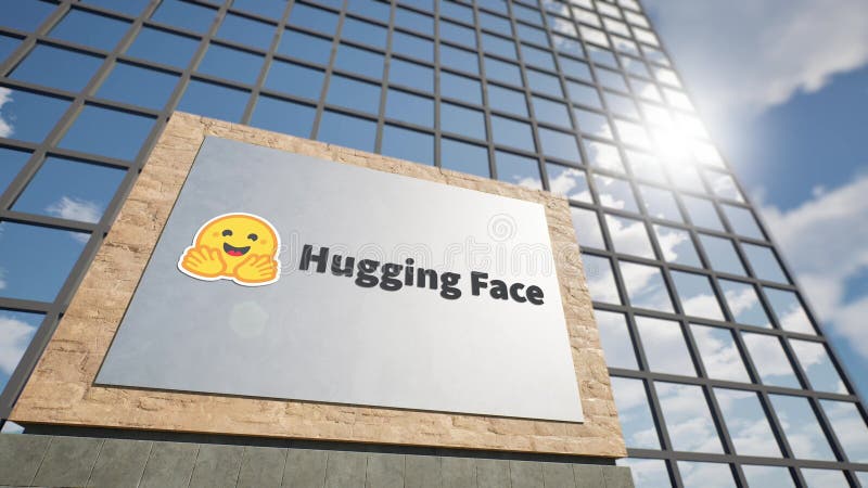 Signboard with Hugging Face Logo Next To the Modern Skyscraper ...
