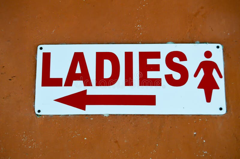 Signboard ladies with stock photo. Image of advertise - 85274576